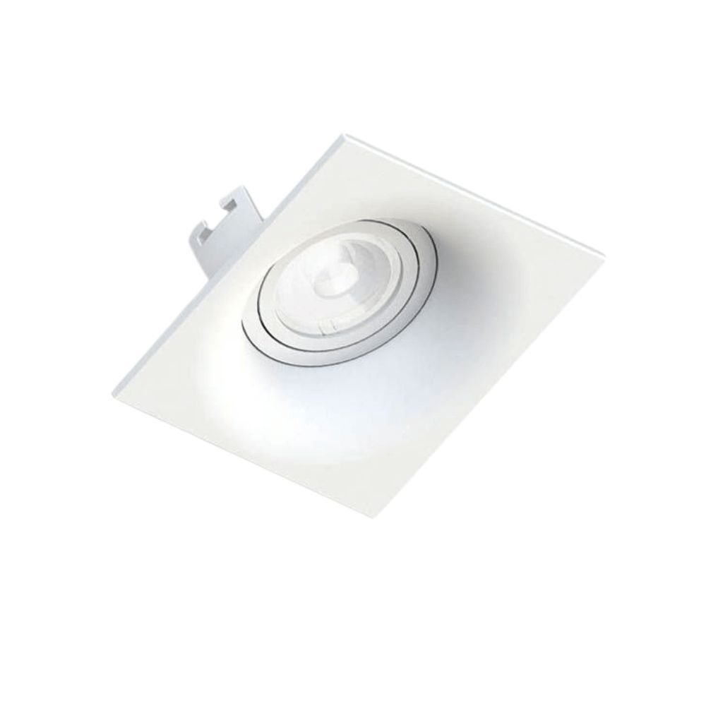 Kit 5 Spots Embutir Sand Mr16 Quadrado Branco Save Energy | MadeiraMadeira