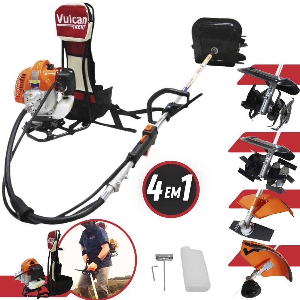 Roçadeira Costal Multifunções Á Gasolina Vulcan Vrc430 2t 43cc Alta ...