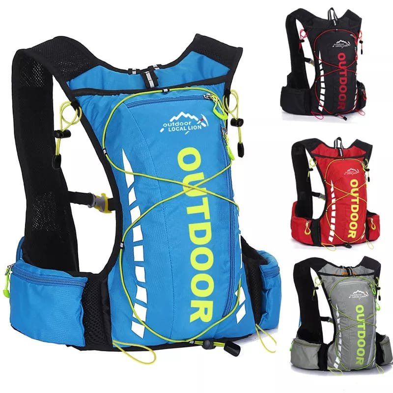 Mochila Colete Hidratação Corrida Maratona Outdoor + Refil1,5L - Azul ...