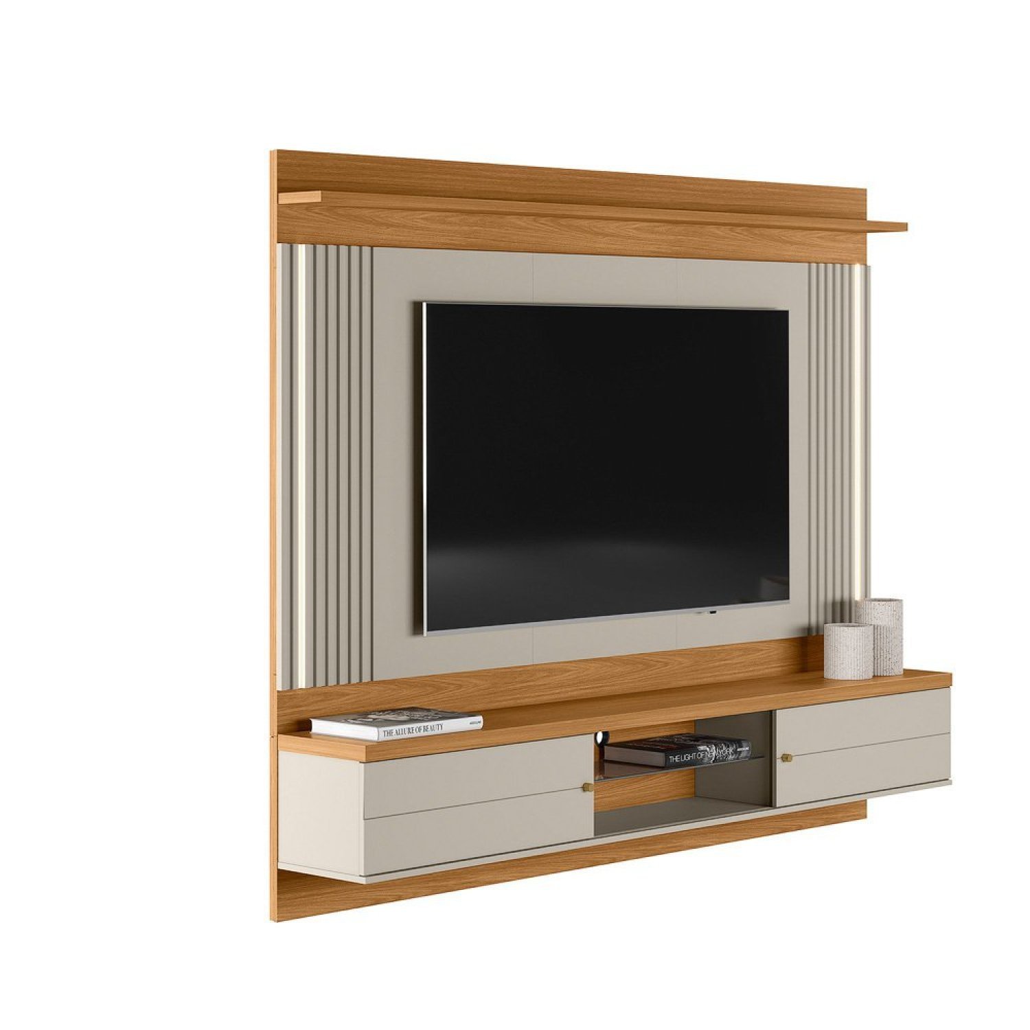 Painel Home para TV até 75 Polegadas 2 Portas 1 Prateleira Barcelona ...