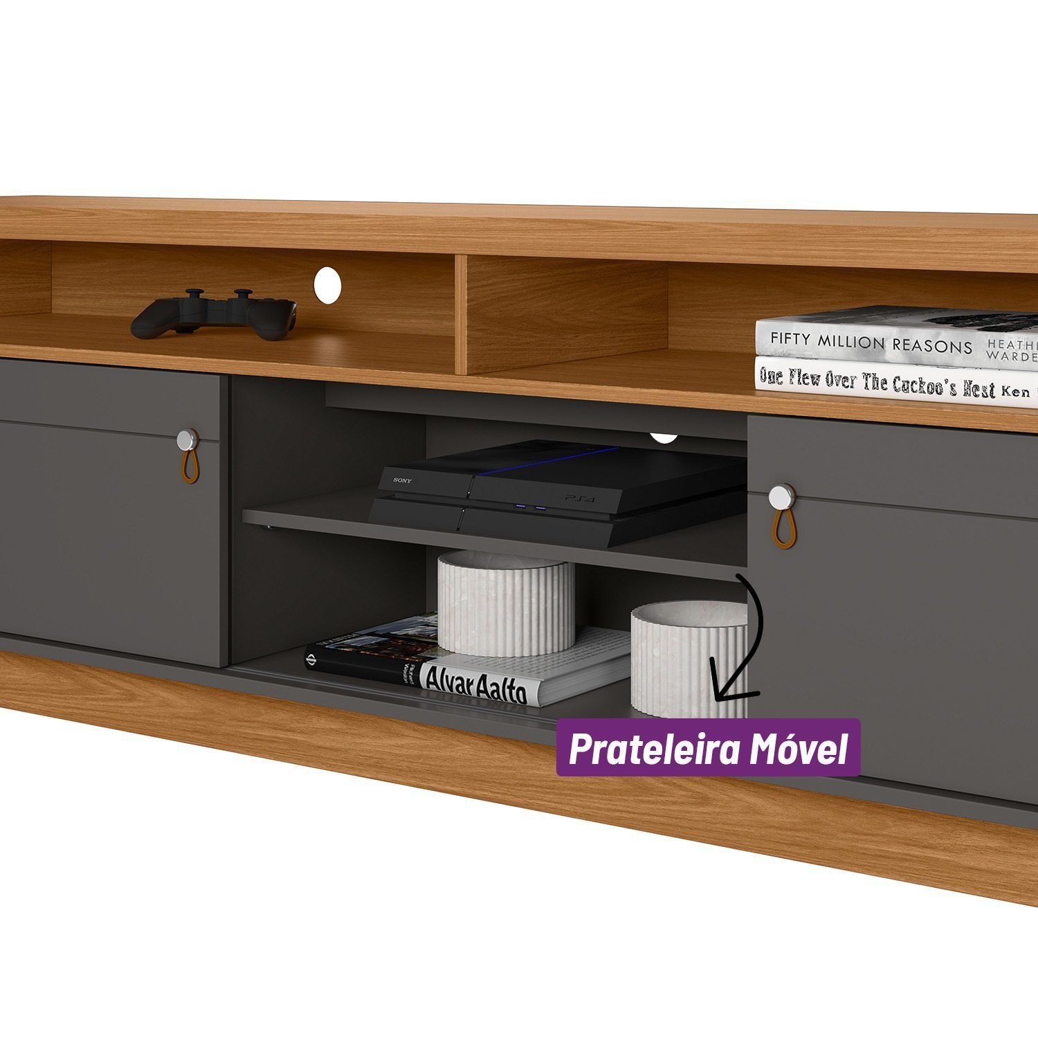 Rack para TV até 75 Polegadas 2 Portas Araçatuba Linea Brasil ...