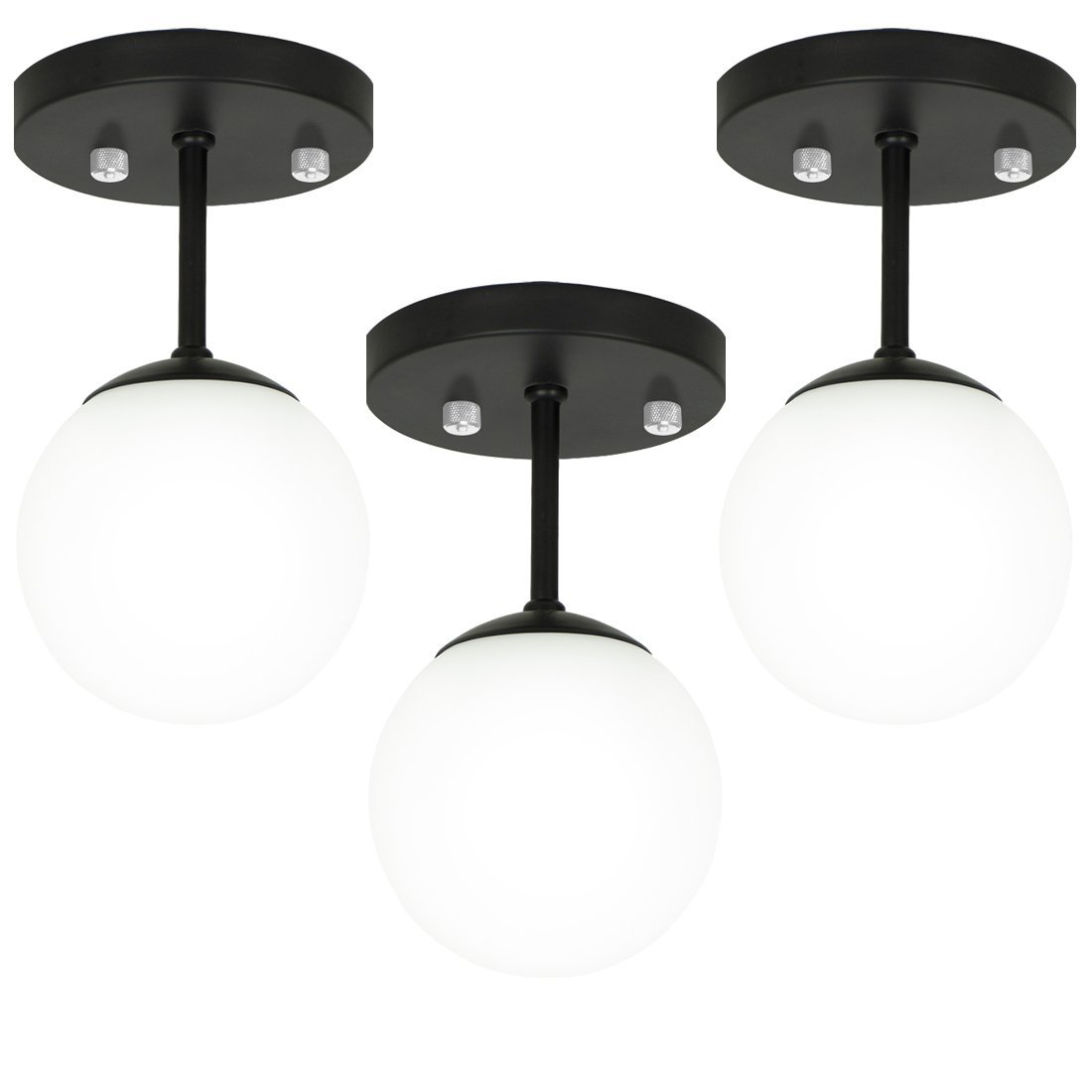 Kit 3 Lustre Plafon Orby Preto 23x14 cm | MadeiraMadeira