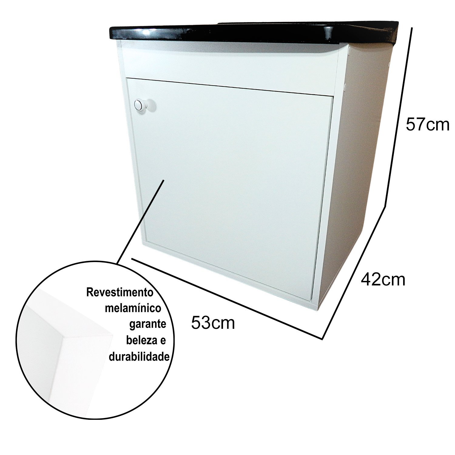 Tanque De Lavar Roupa Pequeno 34l De Parede Gabinete Mdf Cor:Tanque ...