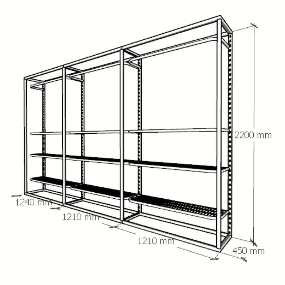 Closet araras, guarda roupas aberto industrial com 15 peças branco ...