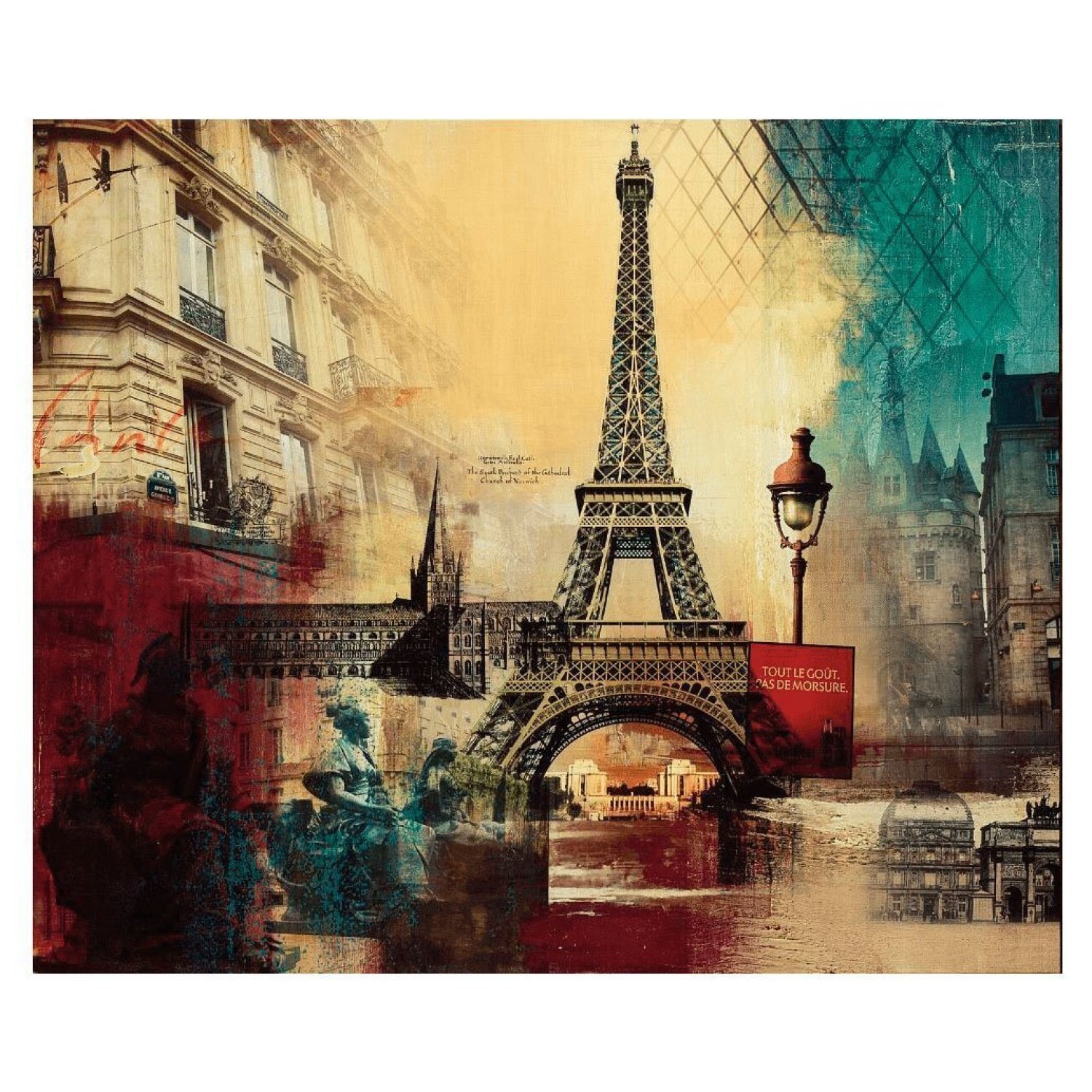 Quadro em Tela 100x120cm Torre Eiffel Paris Decore Pronto | MadeiraMadeira