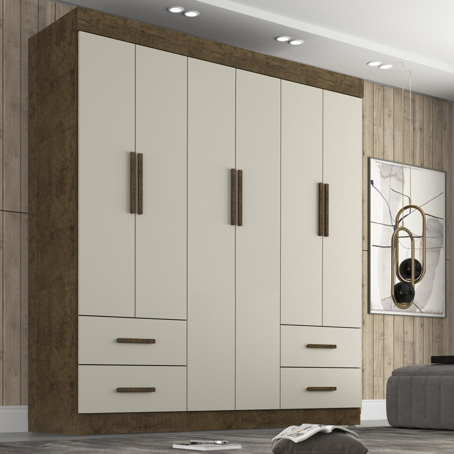 Guarda Roupa Casal 6 Portas 4 Gavetas Veneto Sallêto Móveis ...