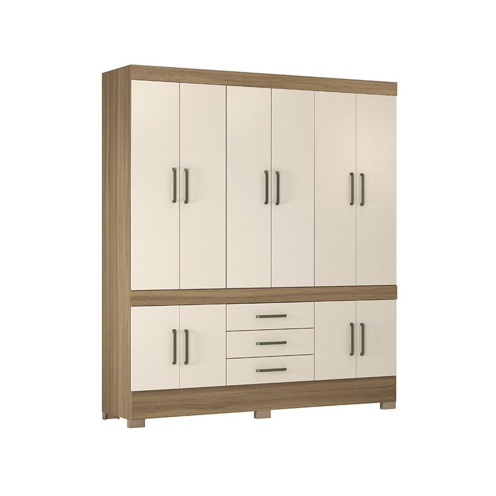 Guarda Roupa Casal 10 Portas + 3 Gaveta Espaçoso Sofisticado:amendola ...