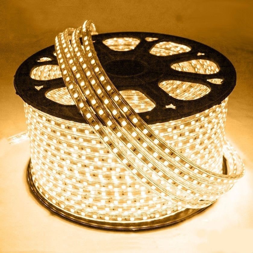 Mangueira Chata led 5050 branco quente 220v ip66 rolo 100m TYF Amarelo ...