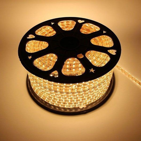 Mangueira Chata led 5050 branco quente 220v ip66 rolo 100m TYF Amarelo ...