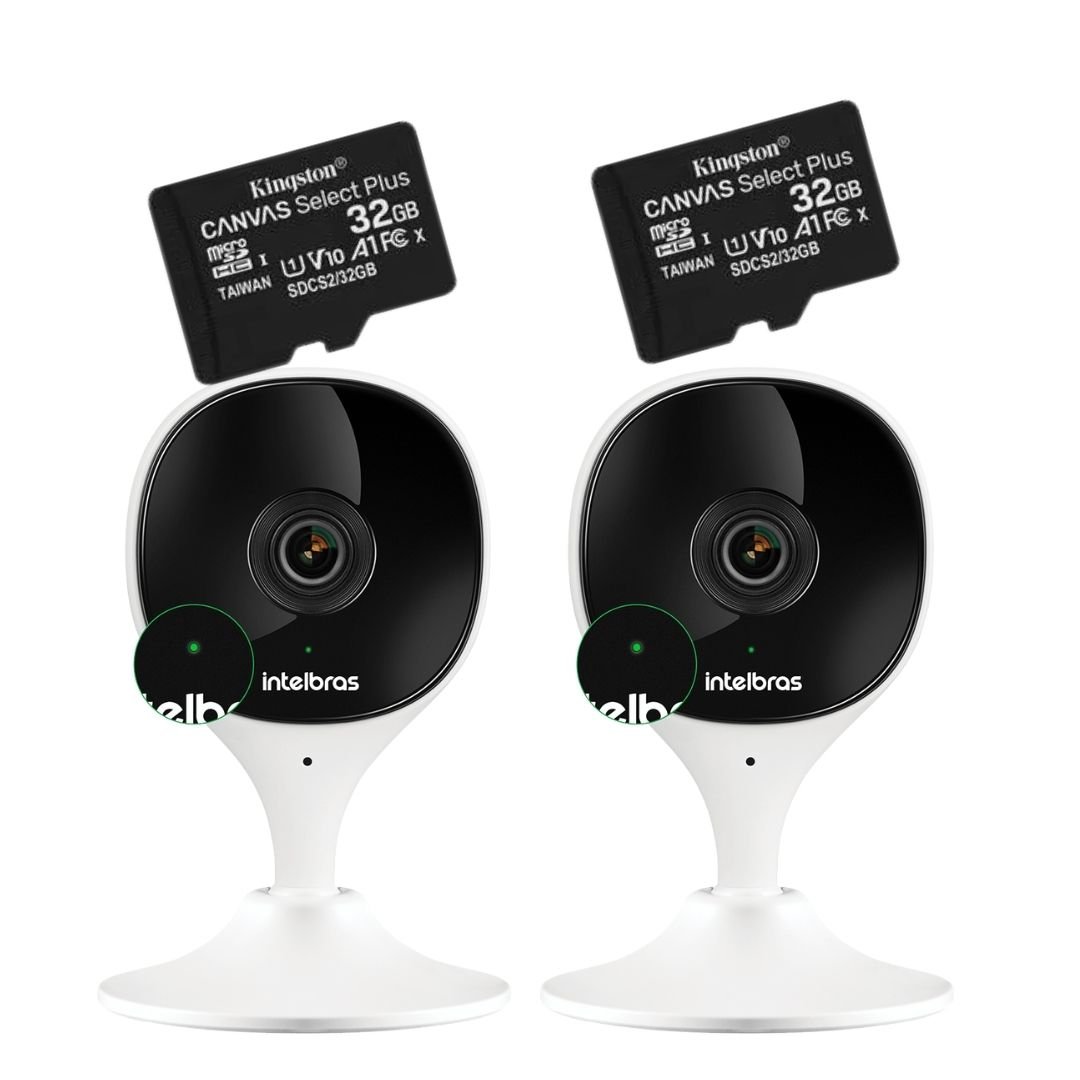 Kit 2 Câmeras Ip Wi-fi Imx Intelbras + Cartão 32gb Ultra | MadeiraMadeira