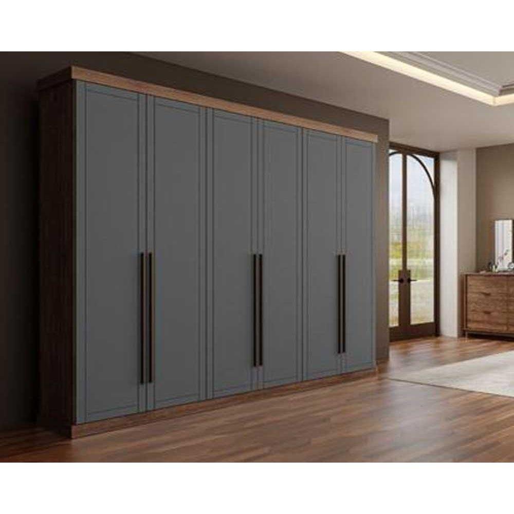 Guarda Roupa Casal 6 Portas e 6 Gavetas Capri 1159 Freijo C/ Cinza ...
