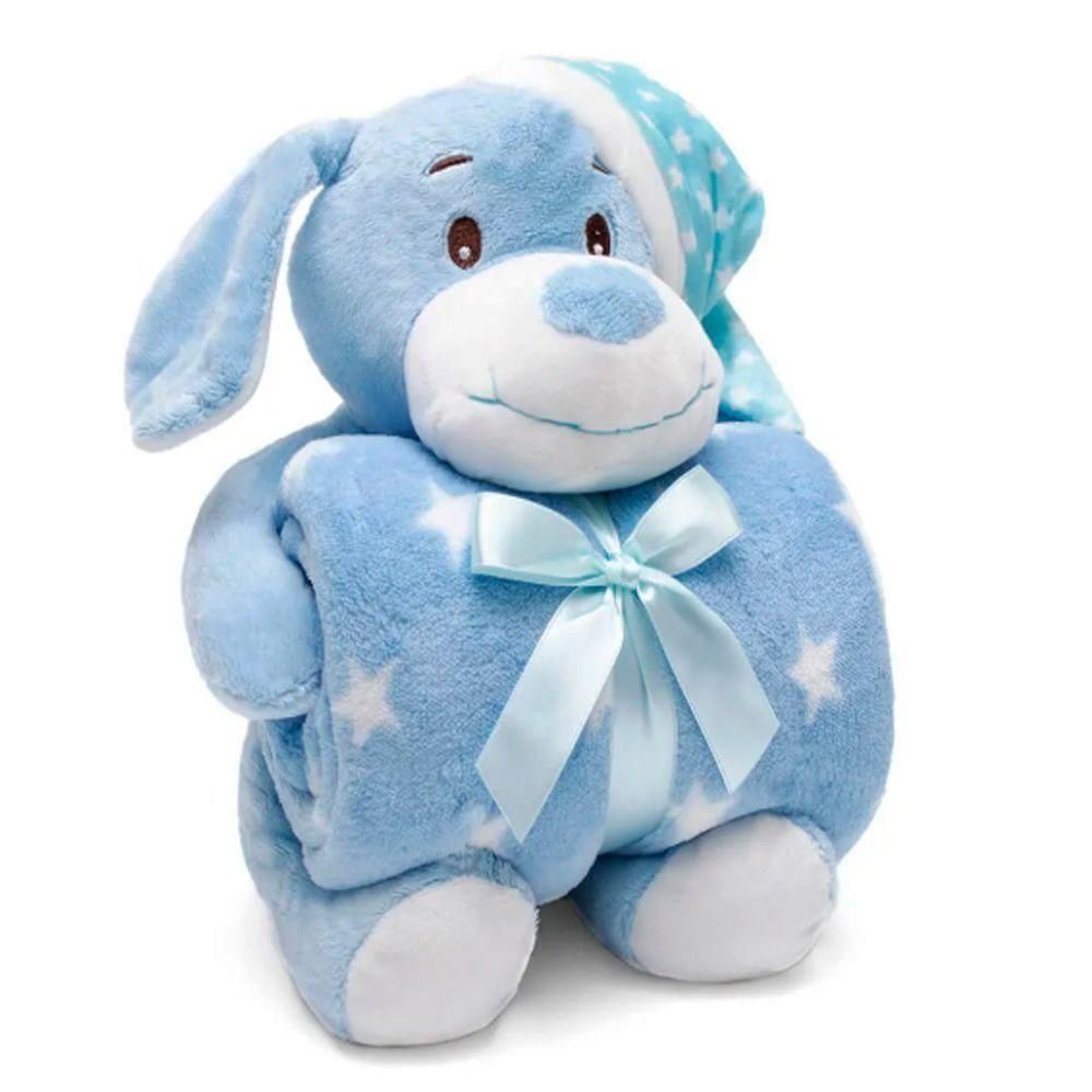 Manta e Bichinho Pelúcia Buettner Baby Microfibra Puppy Dog com Touca ...