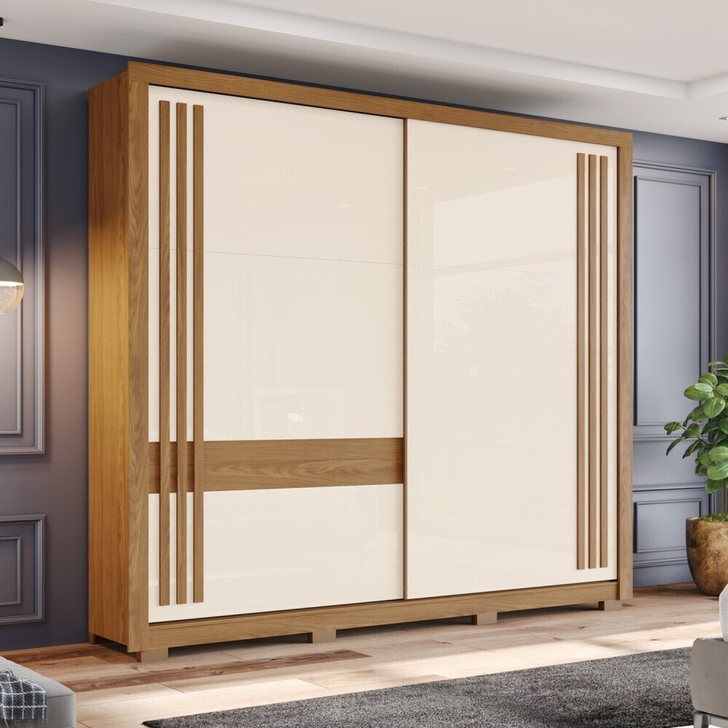 Guarda Roupa Casal 2 Portas 4 Gavetas Aston Henn | MadeiraMadeira