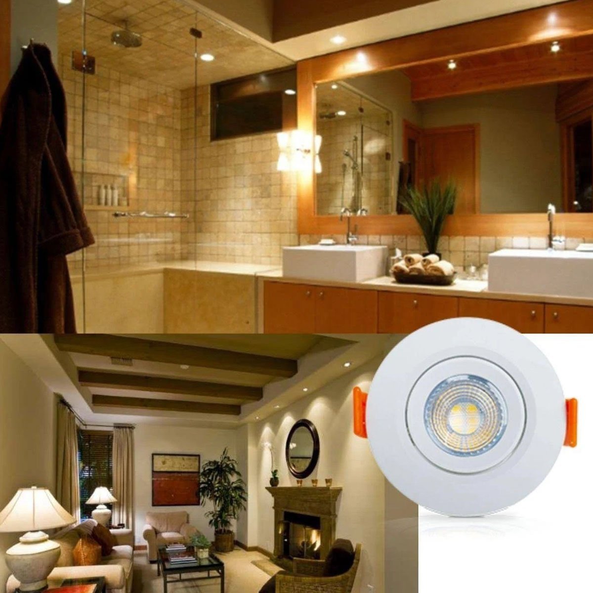 Lampada Spot Led 5w Embutir Redondo Kit 10 Uni Direcional 6400k Luz ...