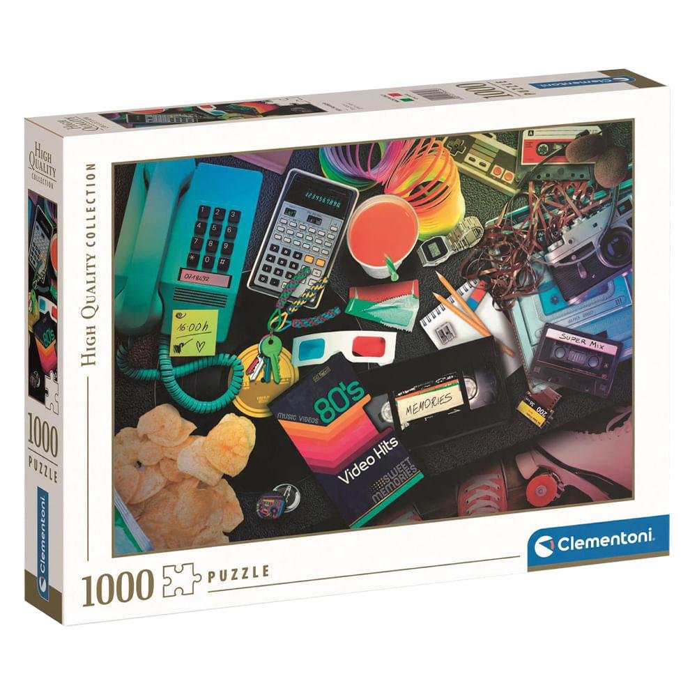 Puzzle 1000 peças Nostalgia Anos 80 - Clementoni | MadeiraMadeira