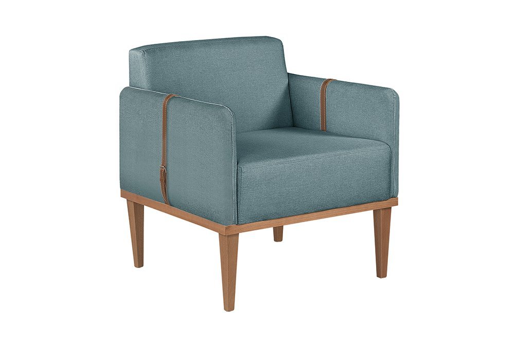 Poltrona Duali fabricação própria Azul petróleo | MadeiraMadeira