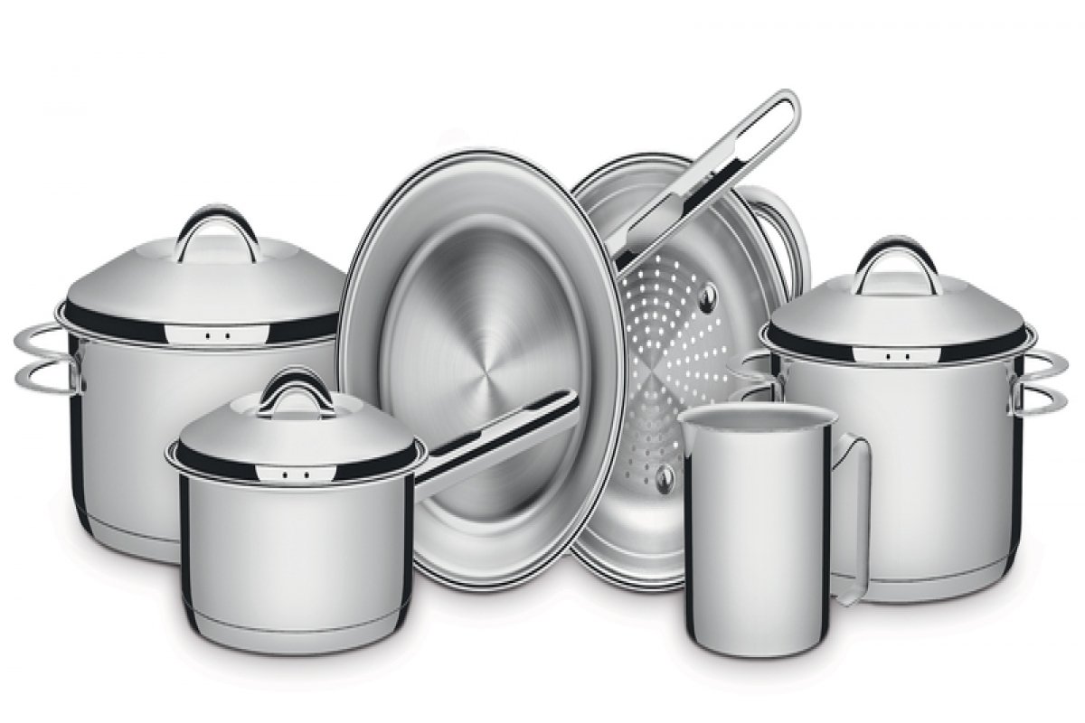 JOGO DE PANELAS SOLAR EM ACO INOX COM FUNDO TRIPLO E TAMPAS ...