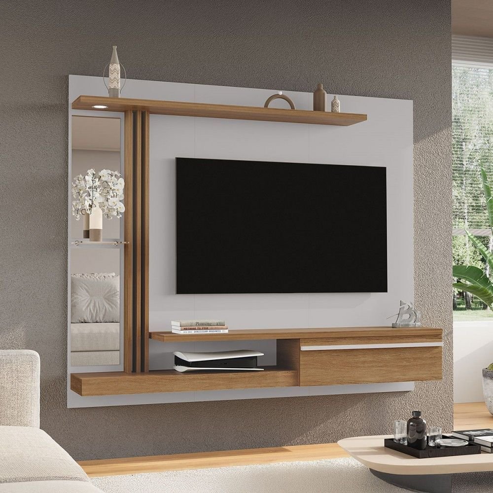 Painel para Tv até 55 Polegadas Denver 1 Porta com Led Naturalle/off ...