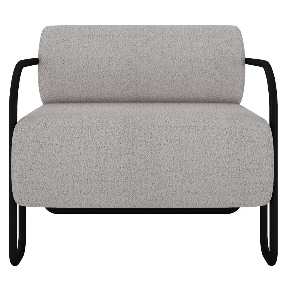 Poltrona Decorativa para Sala Industrial Kira K04 Bouclê Creme - Mpozenato | MadeiraMadeira