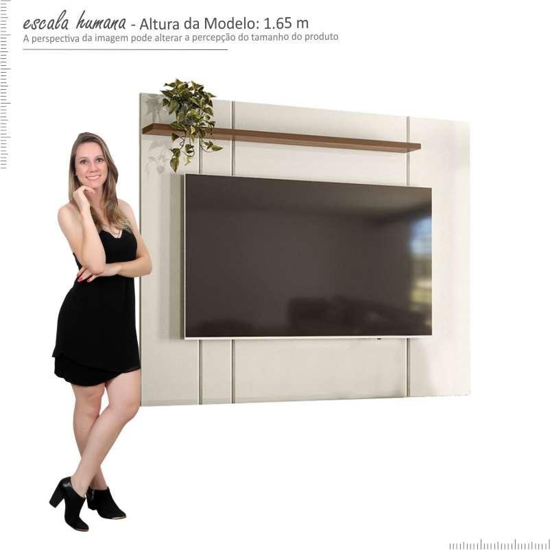 Painel Para TV 65 Polegadas 1.6 Zacat EAX Móveis Off White/Cedro ...