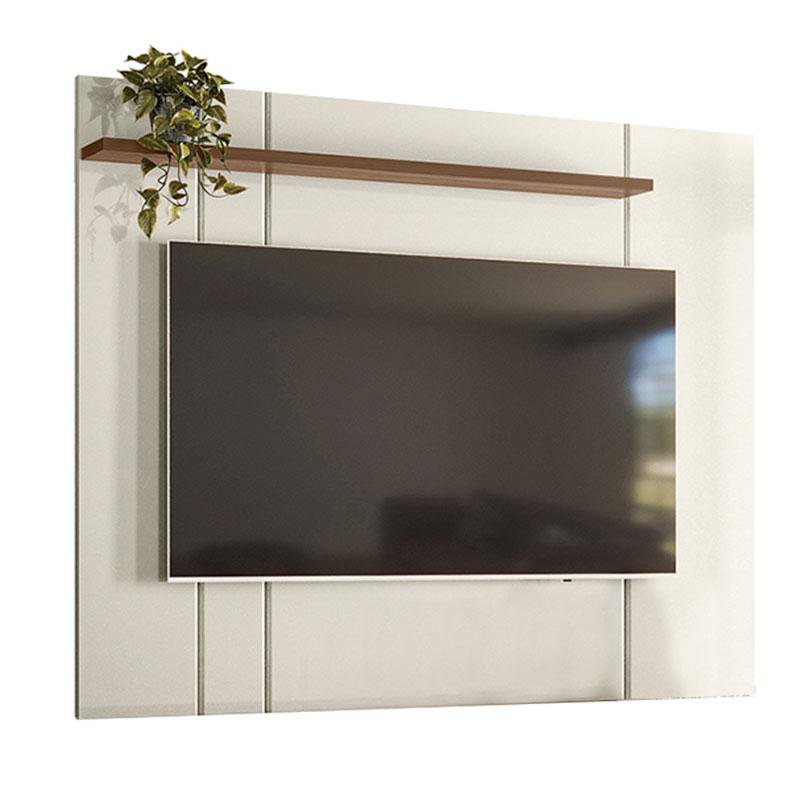 Painel Para TV 65 Polegadas 1.6 Zacat EAX Móveis Off White/Cedro ...