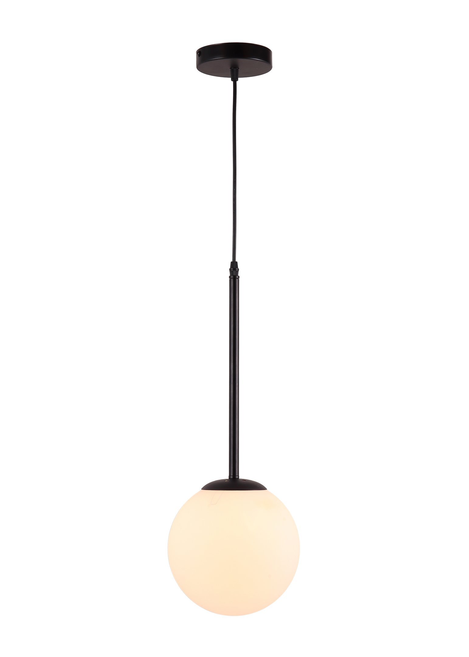 Lustre Pendente Orby Cor Preto Vidro Bola Opaca Leitosa Moderno Luxo ...