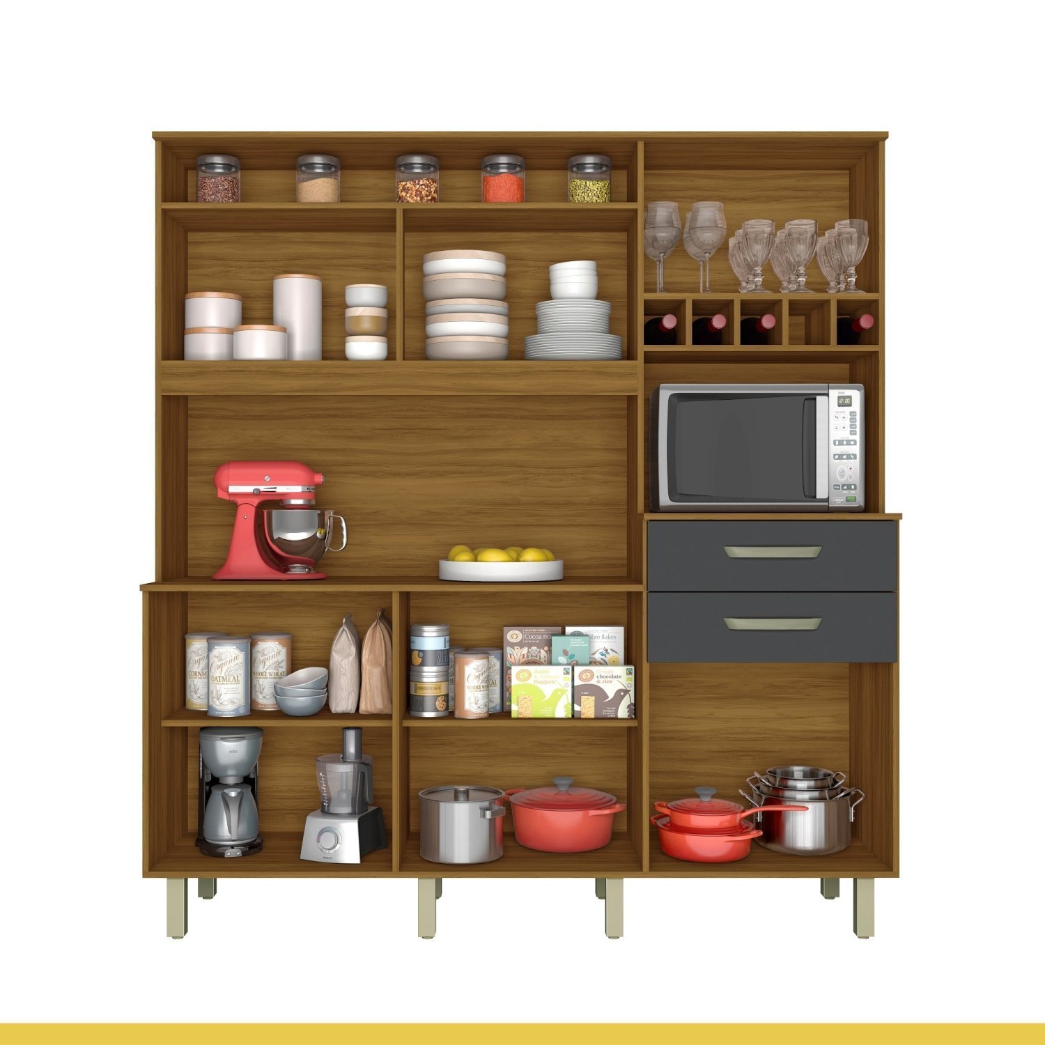 Armário de Cozinha 5 Portas 2 Gavetas Smart | MadeiraMadeira