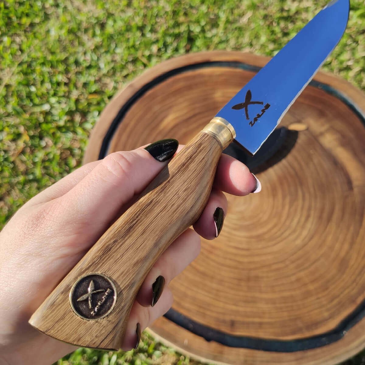 Faca Artesanal Pequena Tradicional Campeira 5' Cabo de Madeira Aço Inox ...