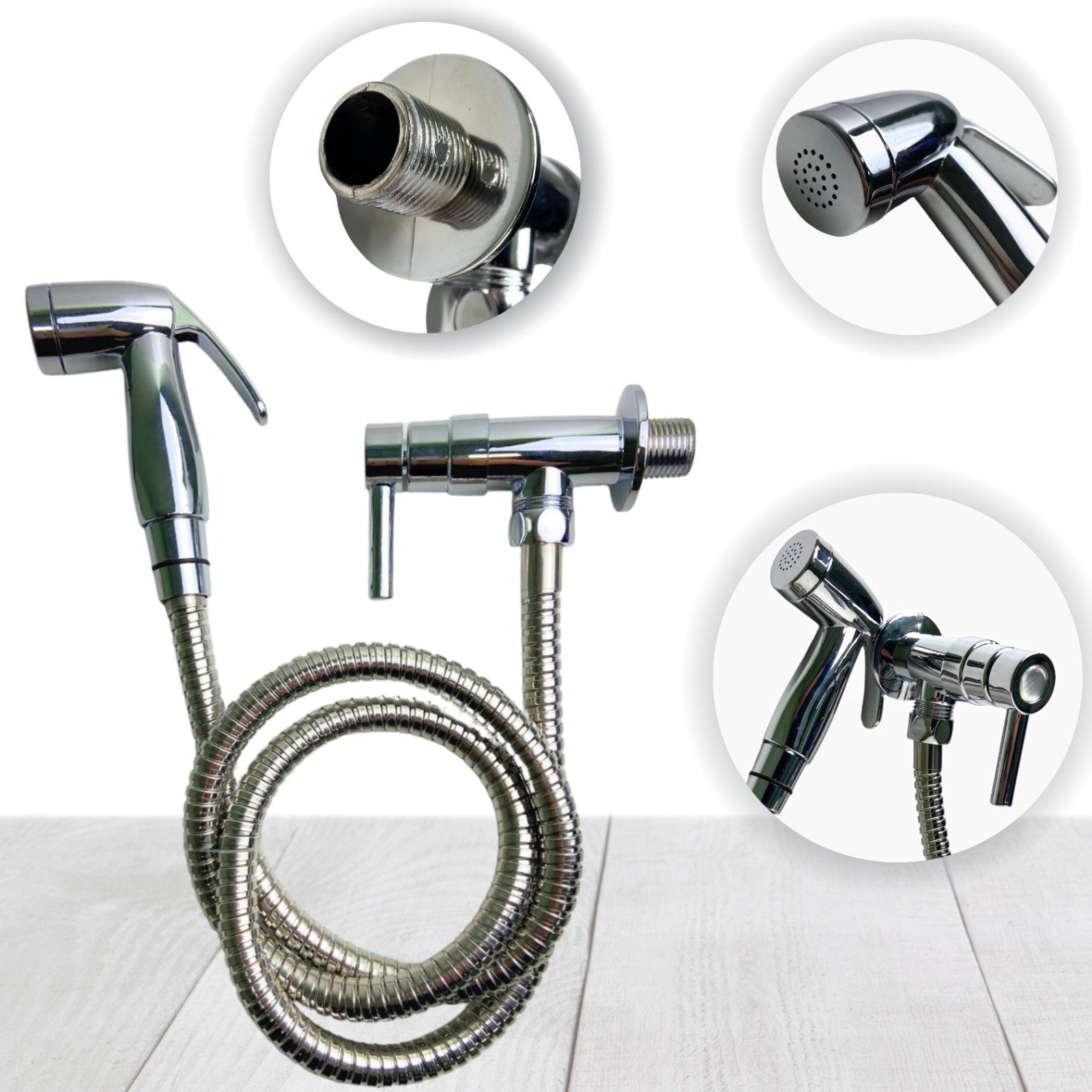 Kit Ducha Higiênica Cromada 1/4 Volta C/registro Linha Abs | MadeiraMadeira