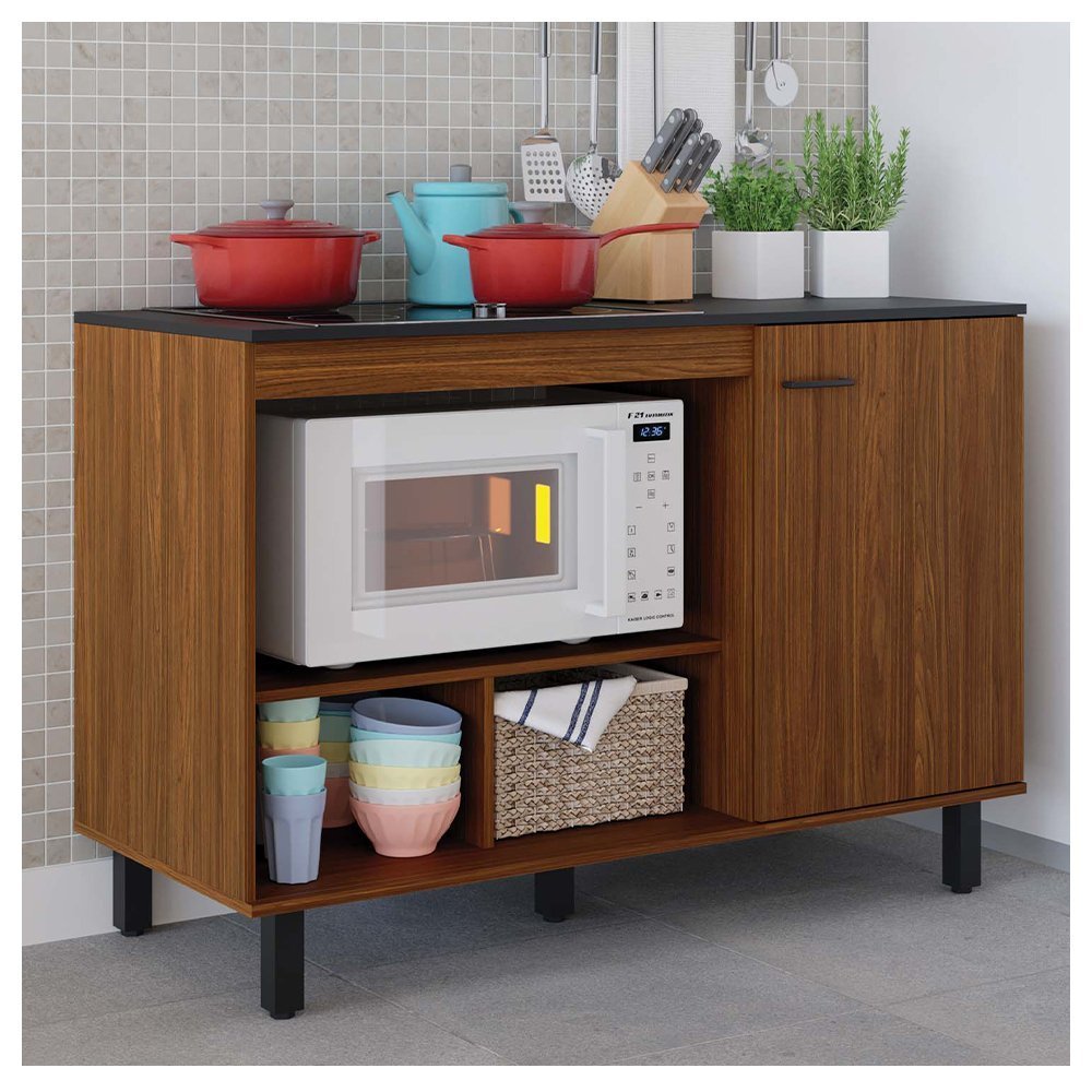 Balcão Para Cooktop Buffet Cozinha Cook 1 Porta Caemmun | MadeiraMadeira
