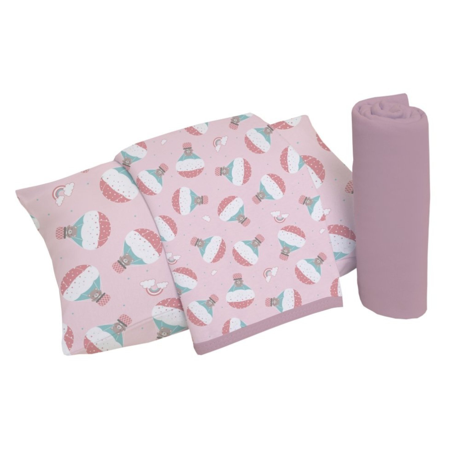 Jogo de Lençol Para Berço 3 Peças Malha 100% Algodão Fofi Baby ...