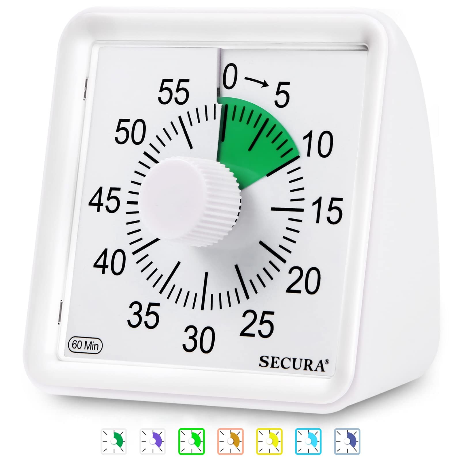 Secura Timer Visual de 60 Minutos para Sala de Aula e Estudo (verde e ...
