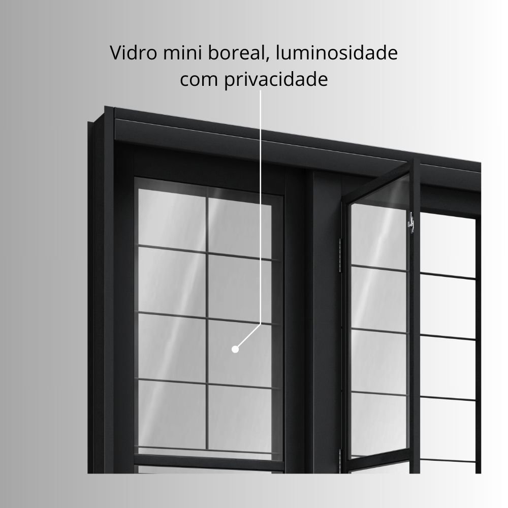 Porta de Aço de Correr com Postigo e Grade Quadrada 4 Folhas 213x200cm ...