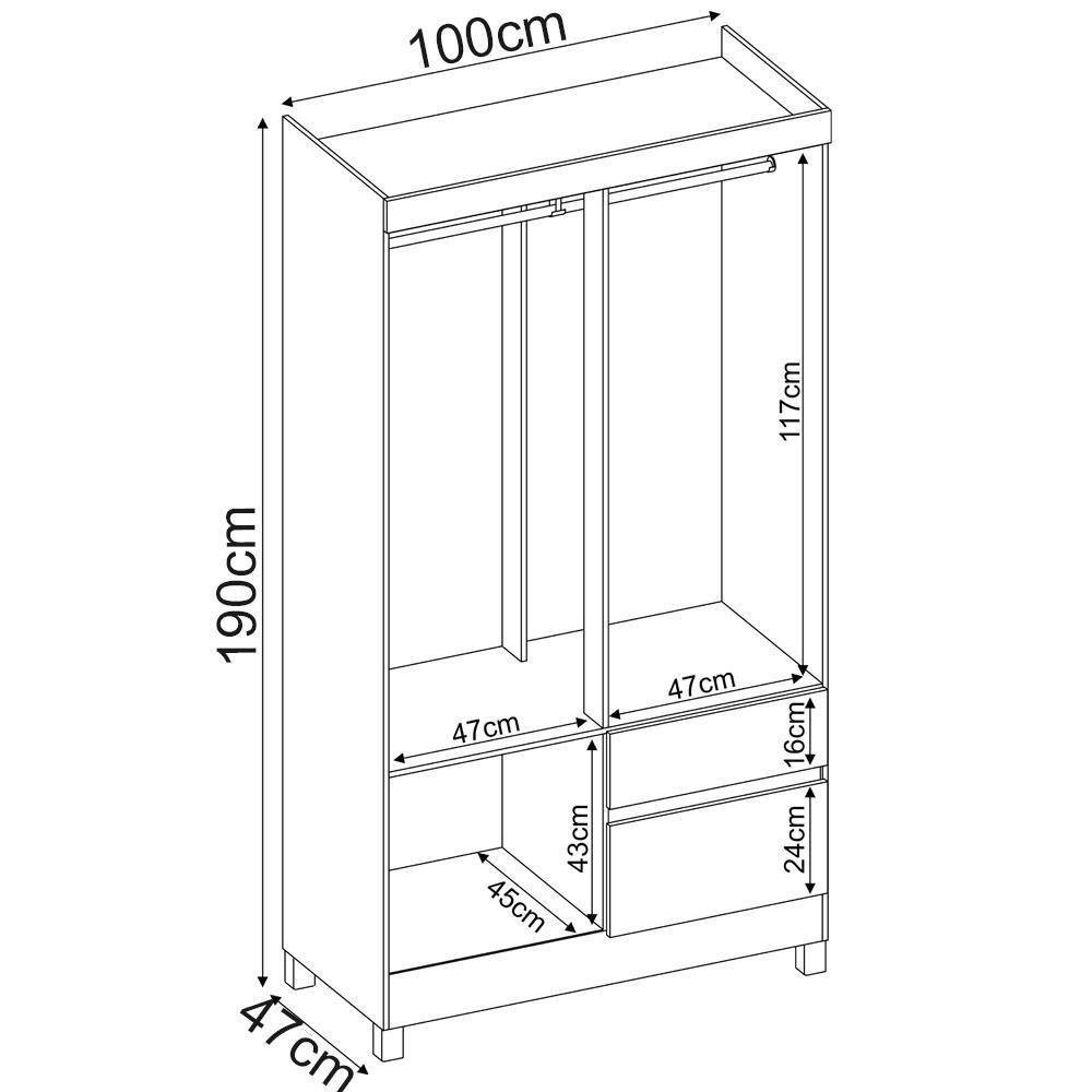 Guarda Roupa Solteiro 04 Portas Branco Rosa Branco Rosa | MadeiraMadeira