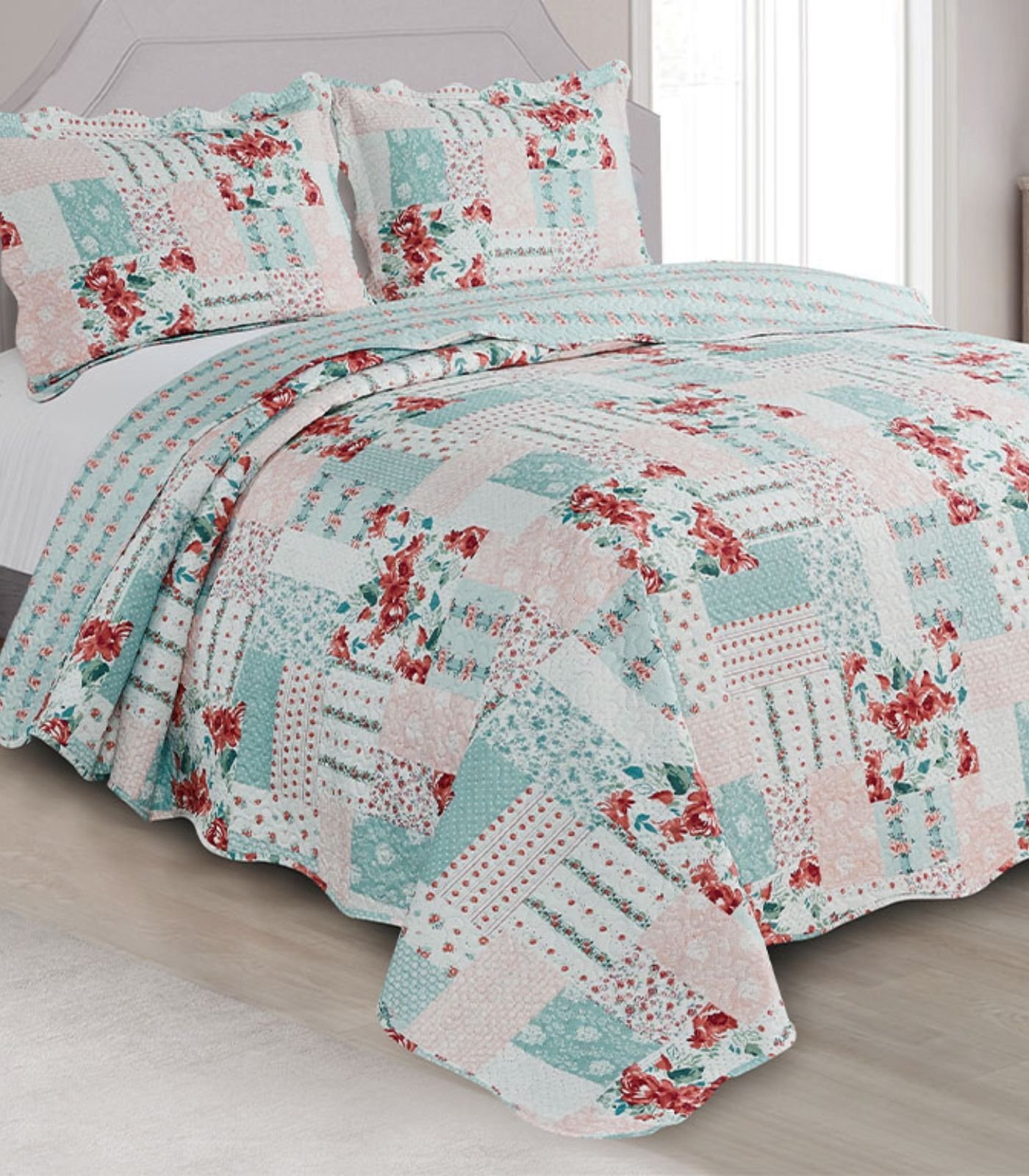 Jogo De Colcha Evolution Patchwork Queen Camesa Verde UN | MadeiraMadeira