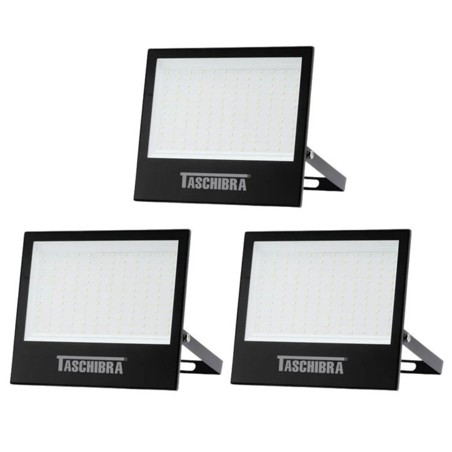 Kit 3 Refletores LED 200W Luz Branca 6500K Taschibra | MadeiraMadeira