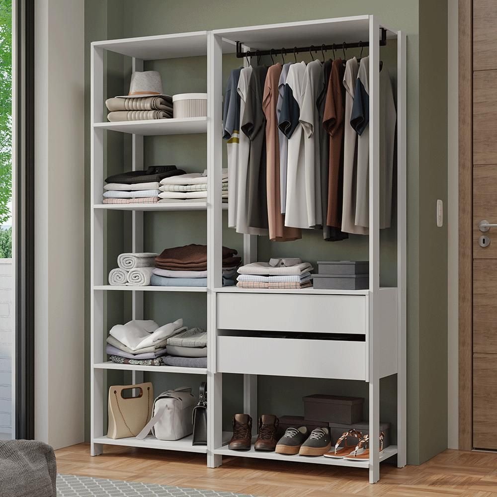 Guarda-roupa Closet Modulado 2 Gavetas 129 Cm Valencia Madesa ...