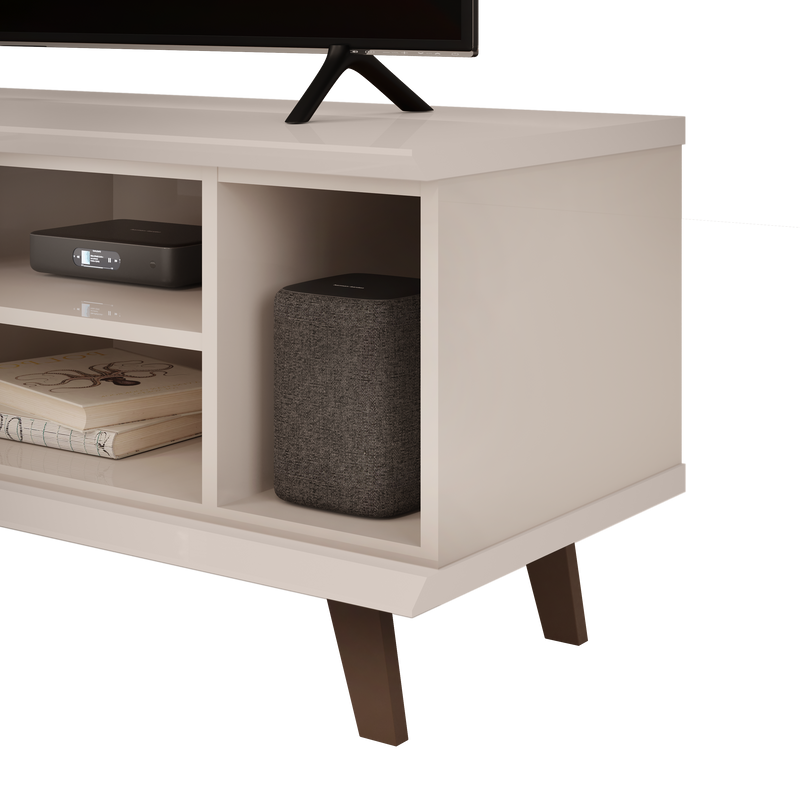 Rack com Painel Ripado 143,7 x 212 cm TV Até 60 Polegadas Off White ...