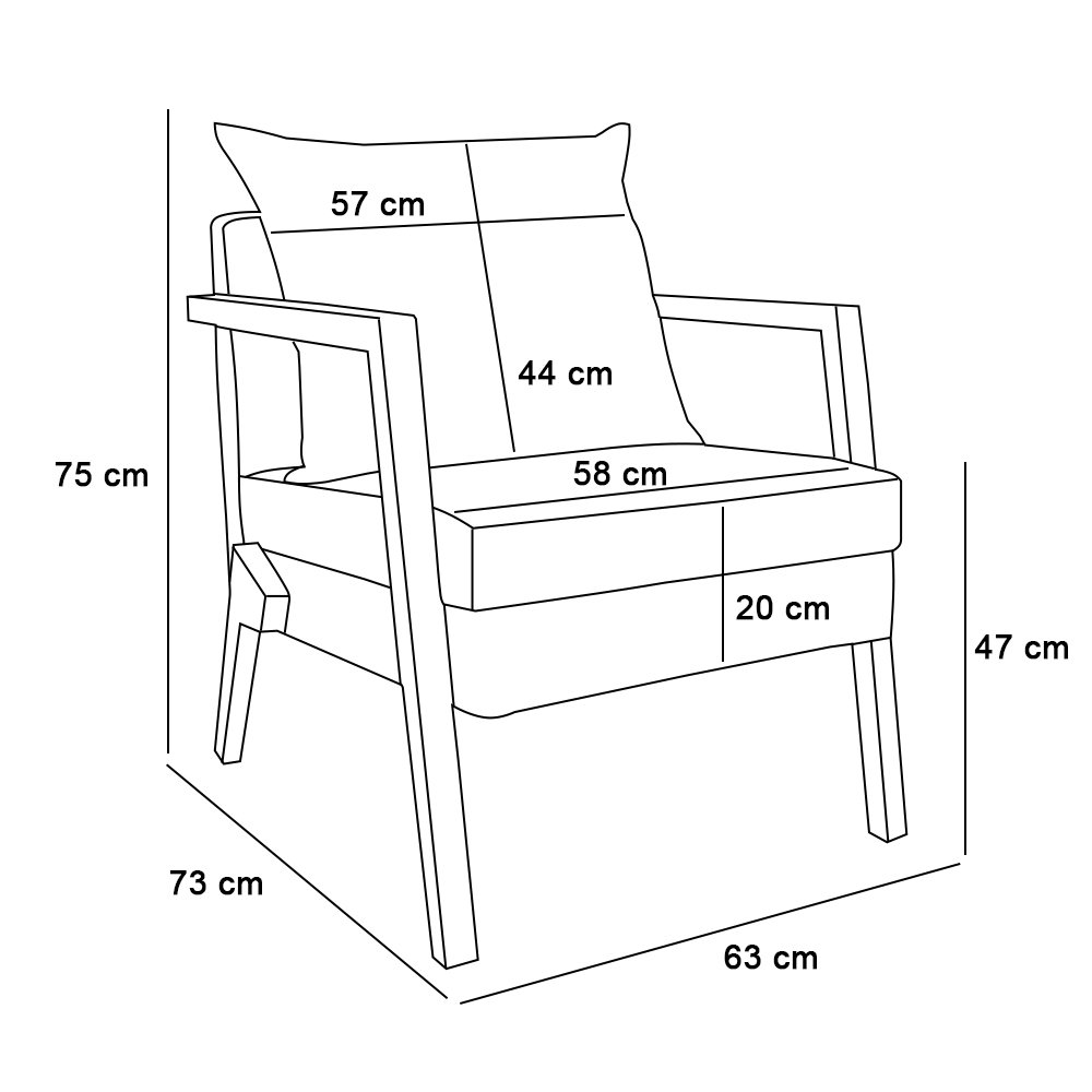 Poltrona Alice Suede Base de Madeira - D'Rossi DRossi Marrom Rato | MadeiraMadeira