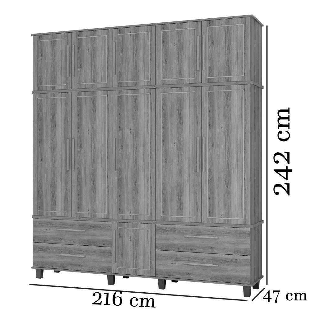 Roupeiro House Triplex 5 Portas Imbuia Fabrimóveis | MadeiraMadeira