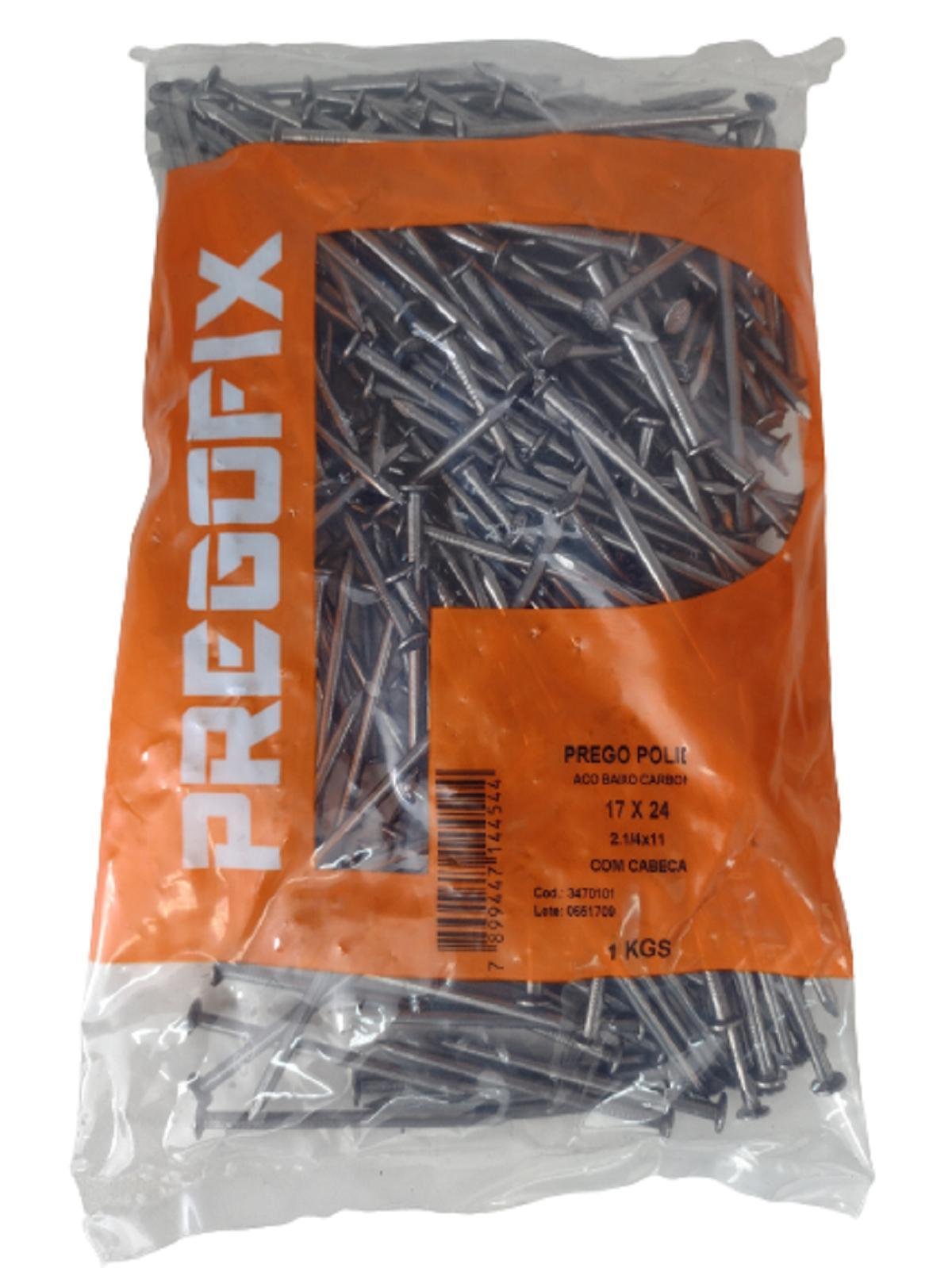 Prego Polido 17x24 com Cabeça para Madeira Pregofix 1 Kg | MadeiraMadeira