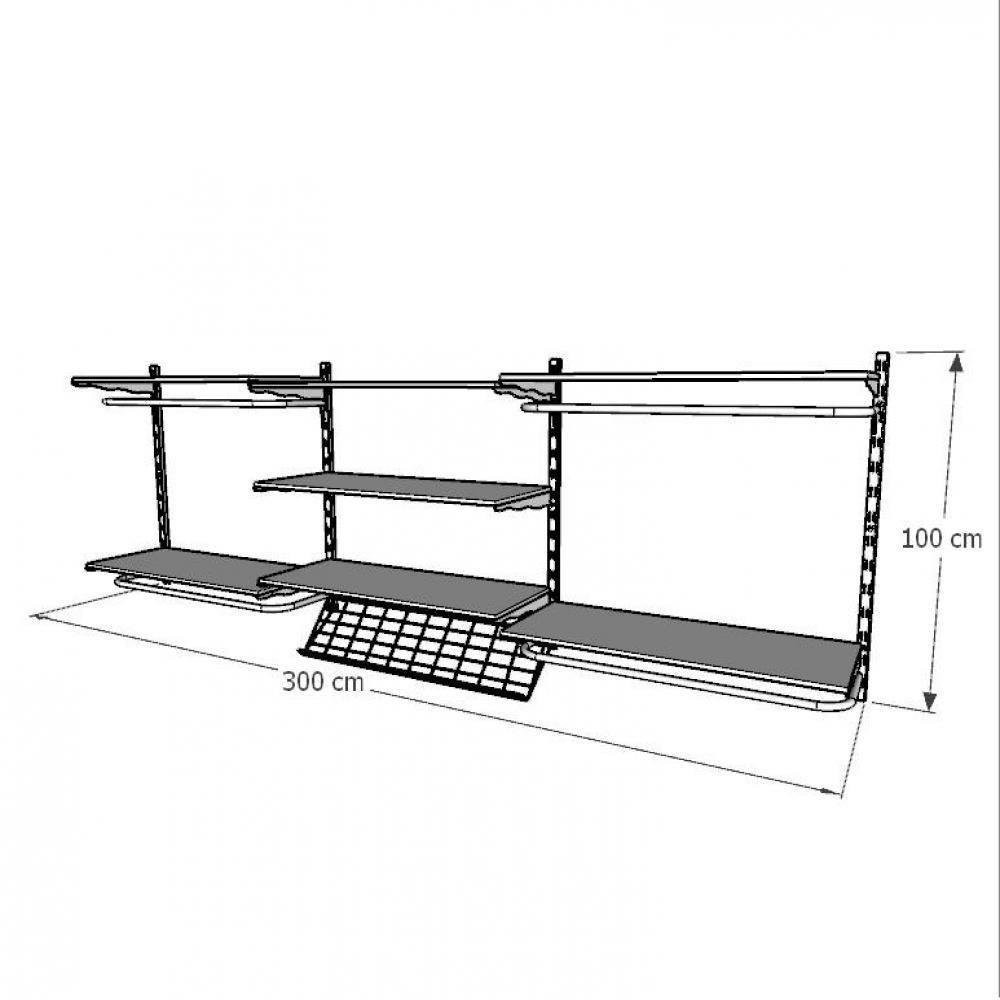 Kit Para Closet Com 29 Peças Regulável 300x100cm Preto 1p329 ...