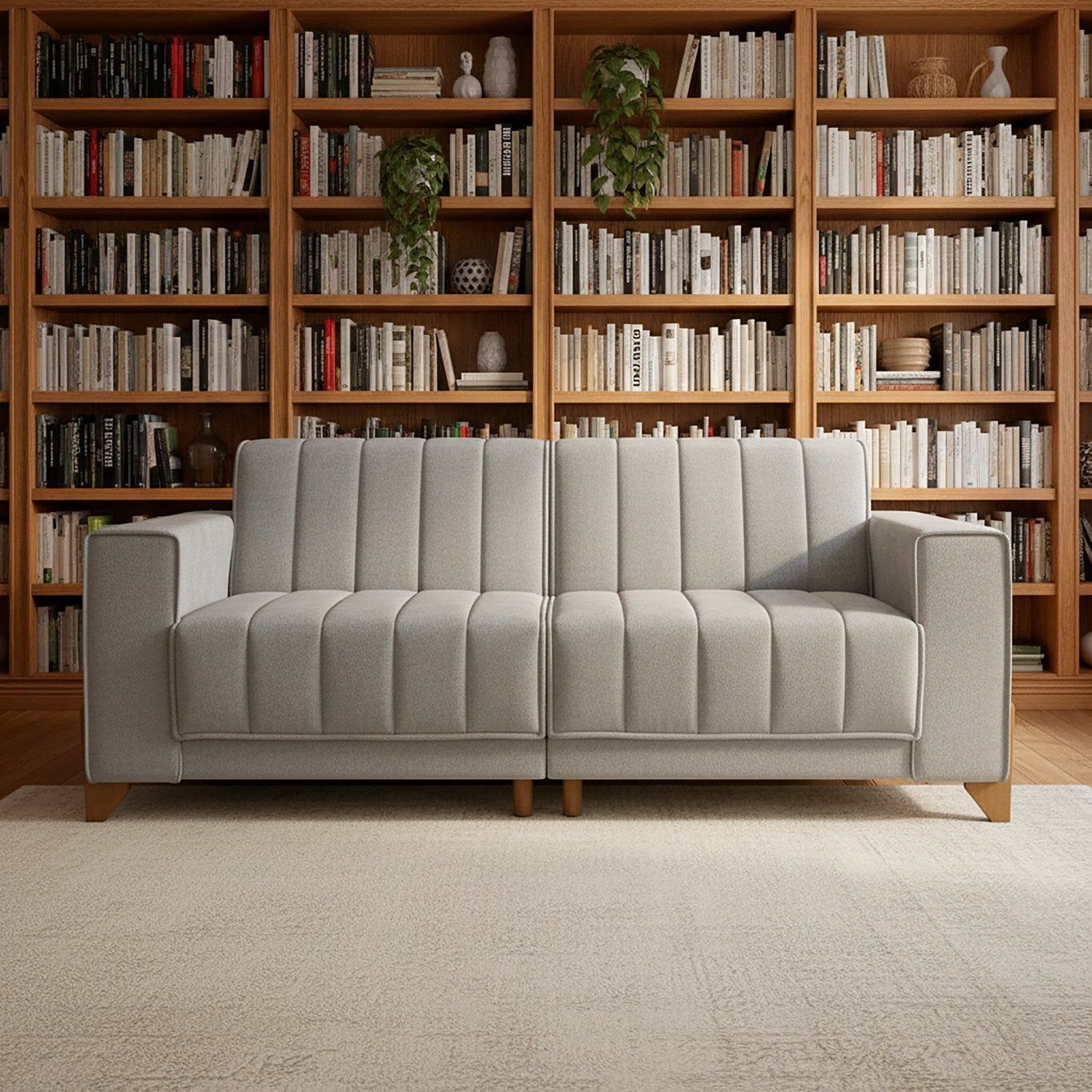 Sofá Living 4 Lugares 200cm X 83cm Oslo Cinza | MadeiraMadeira