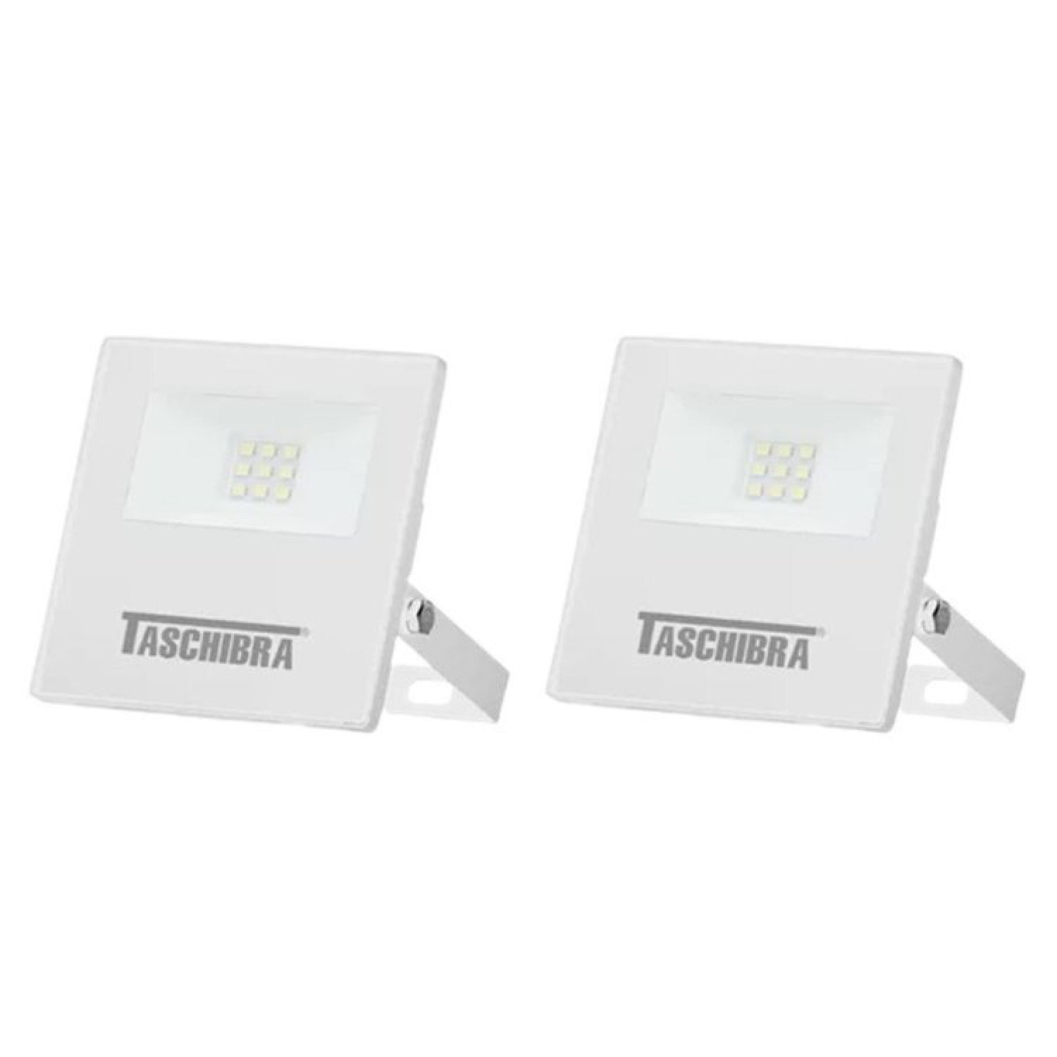 Kit 2 Refletores LED TR Slim 10W 6500K Taschibra | MadeiraMadeira