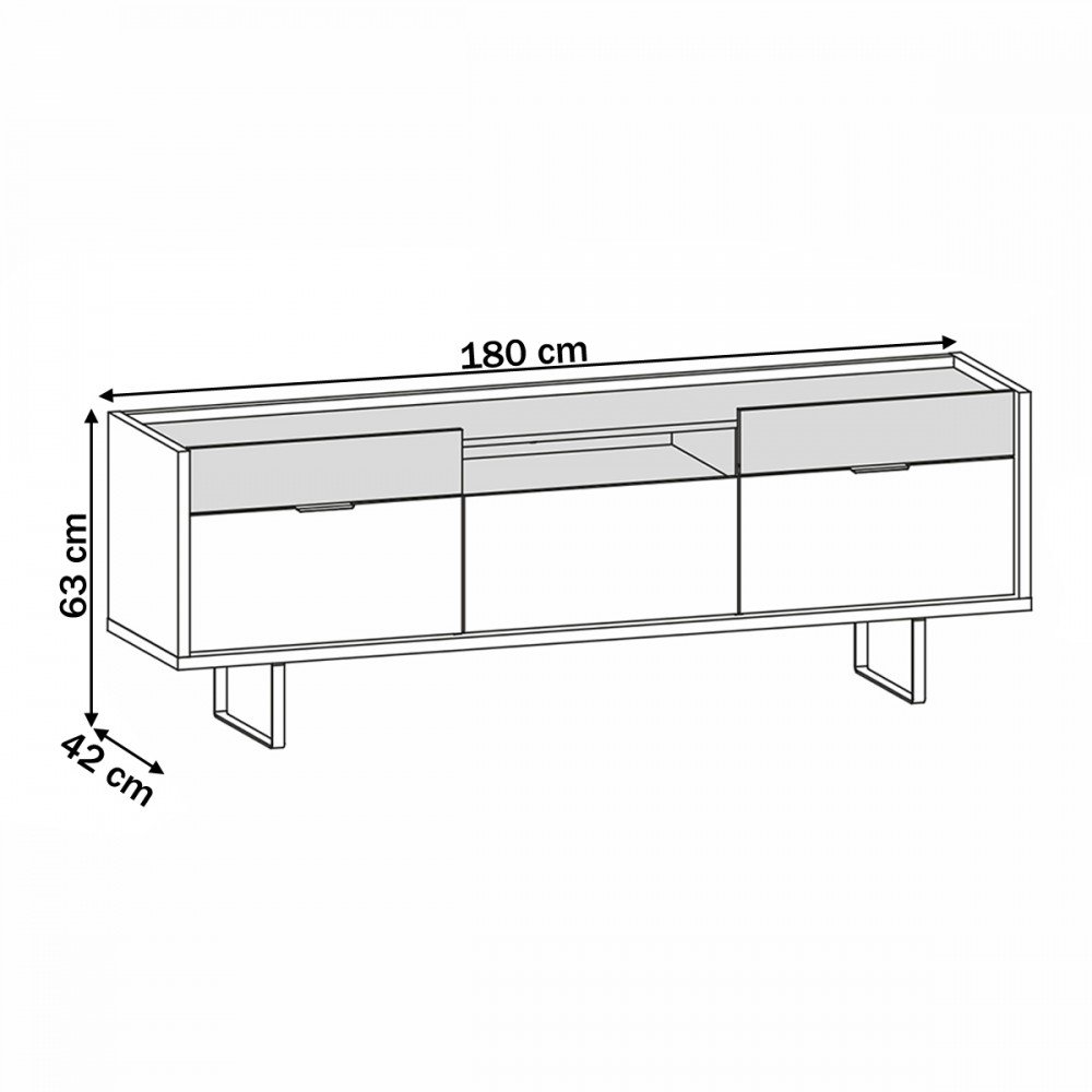 Rack para TV Até 60 Polegadas Berlim 3 Portas 2 Gavetas Champagne/Cedro ...