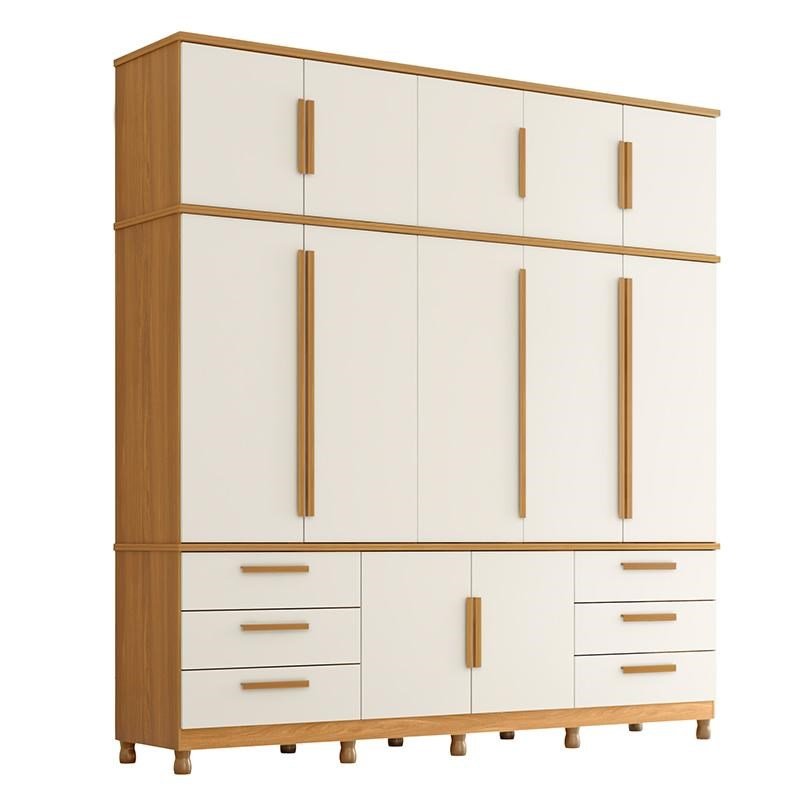 Guarda Roupa Casal Titan com 12 Portas e 6 Gavetas Carvalho Grife/Off ...