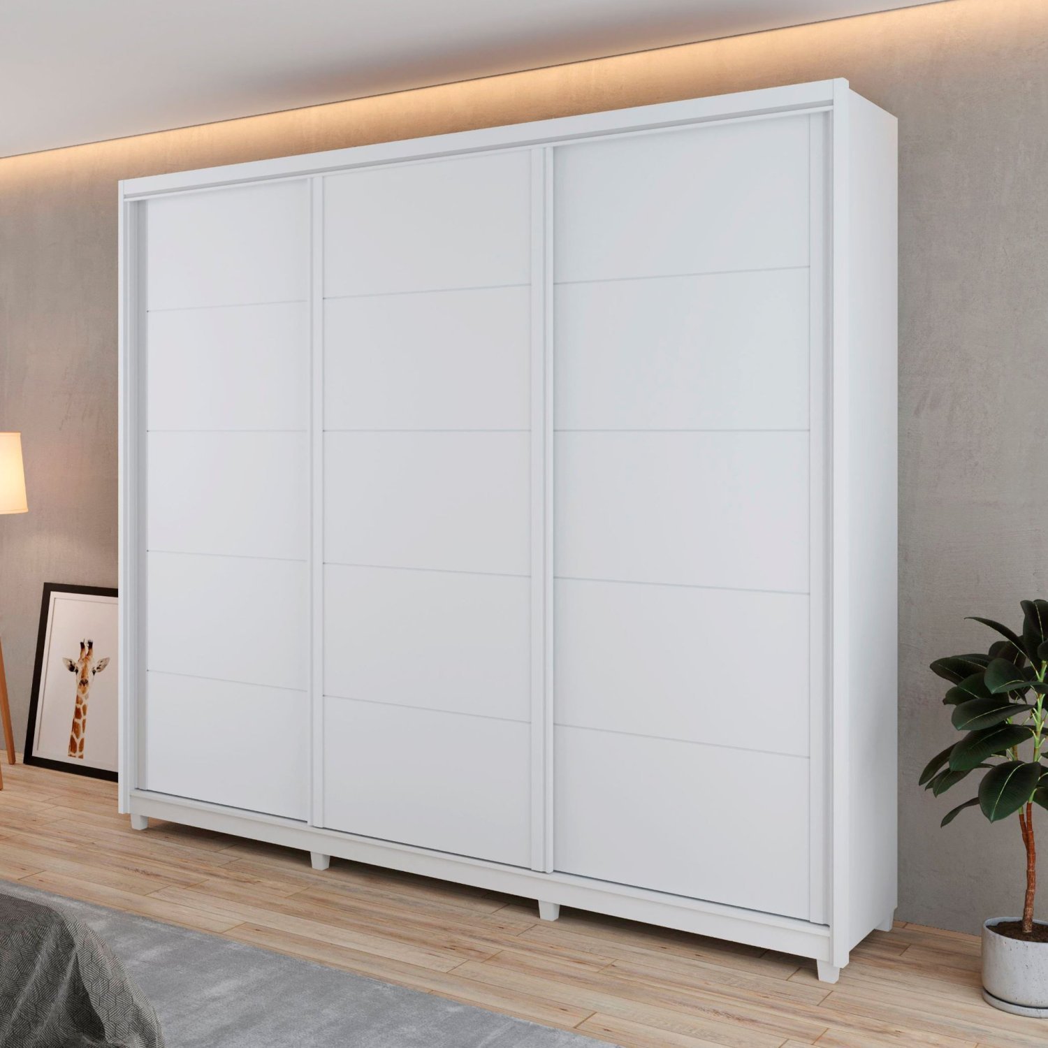 Guarda Roupa Casal 3 Portas 4 Gavetas Maiorca | MadeiraMadeira