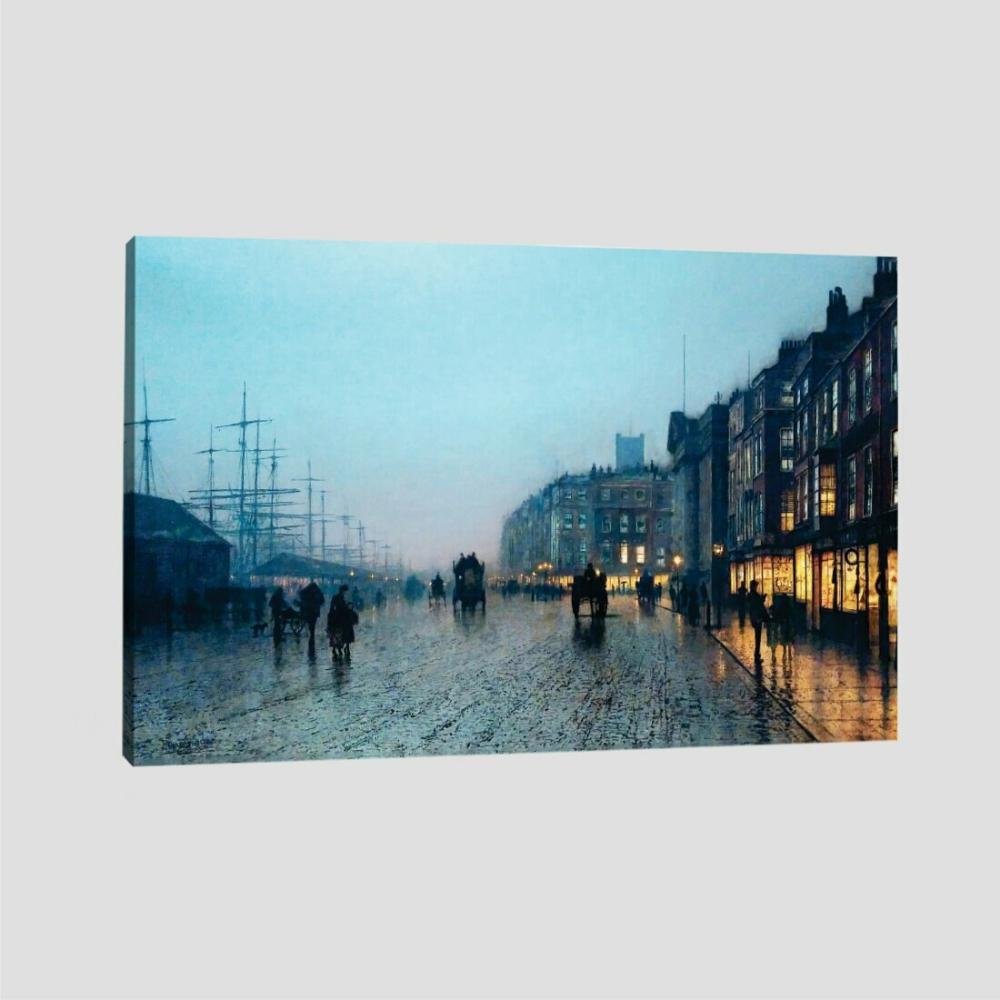 Quadro Atkinson Liverpool Quay By Moonlight Tela No Chassi 63X42Cm ...