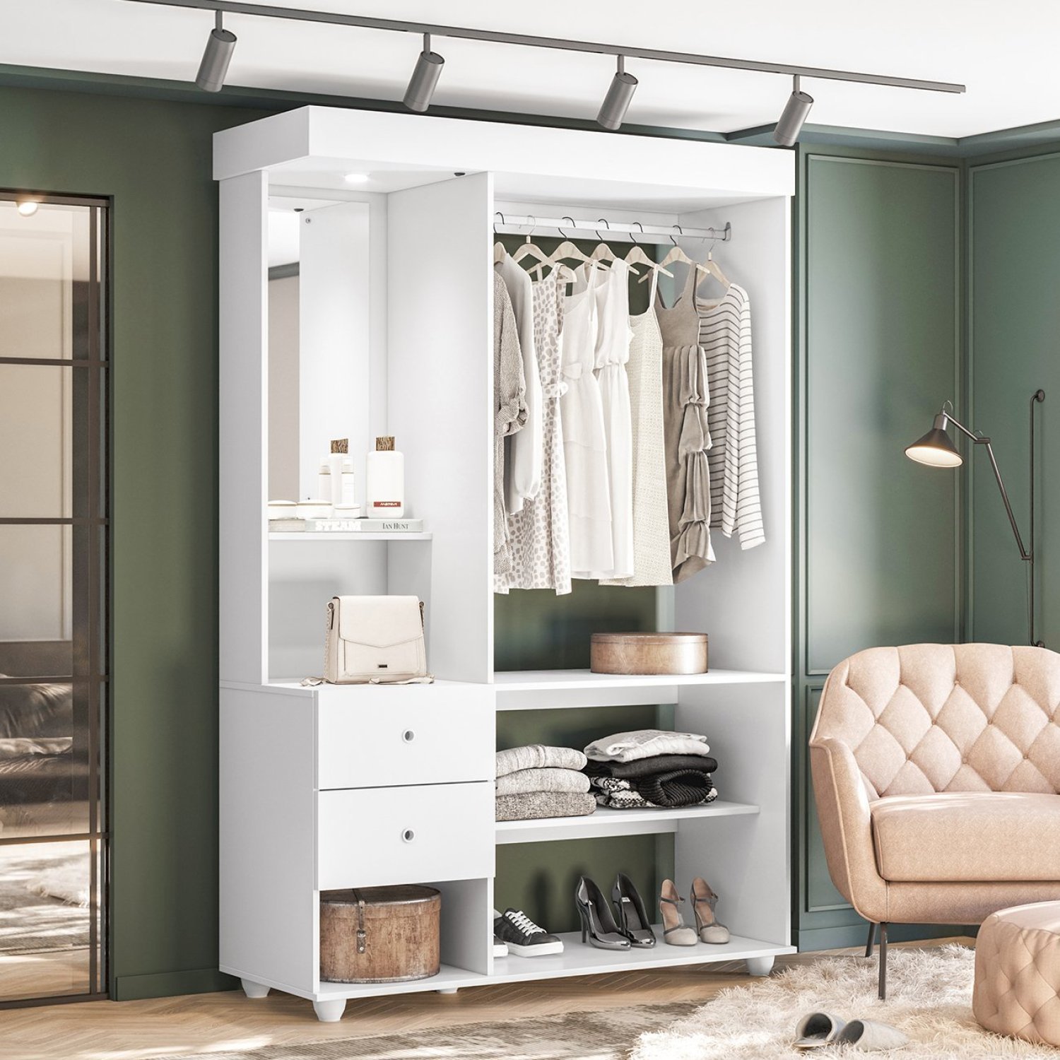 Closet com Camarim 2 Gavetas Style Albatroz Móveis | MadeiraMadeira