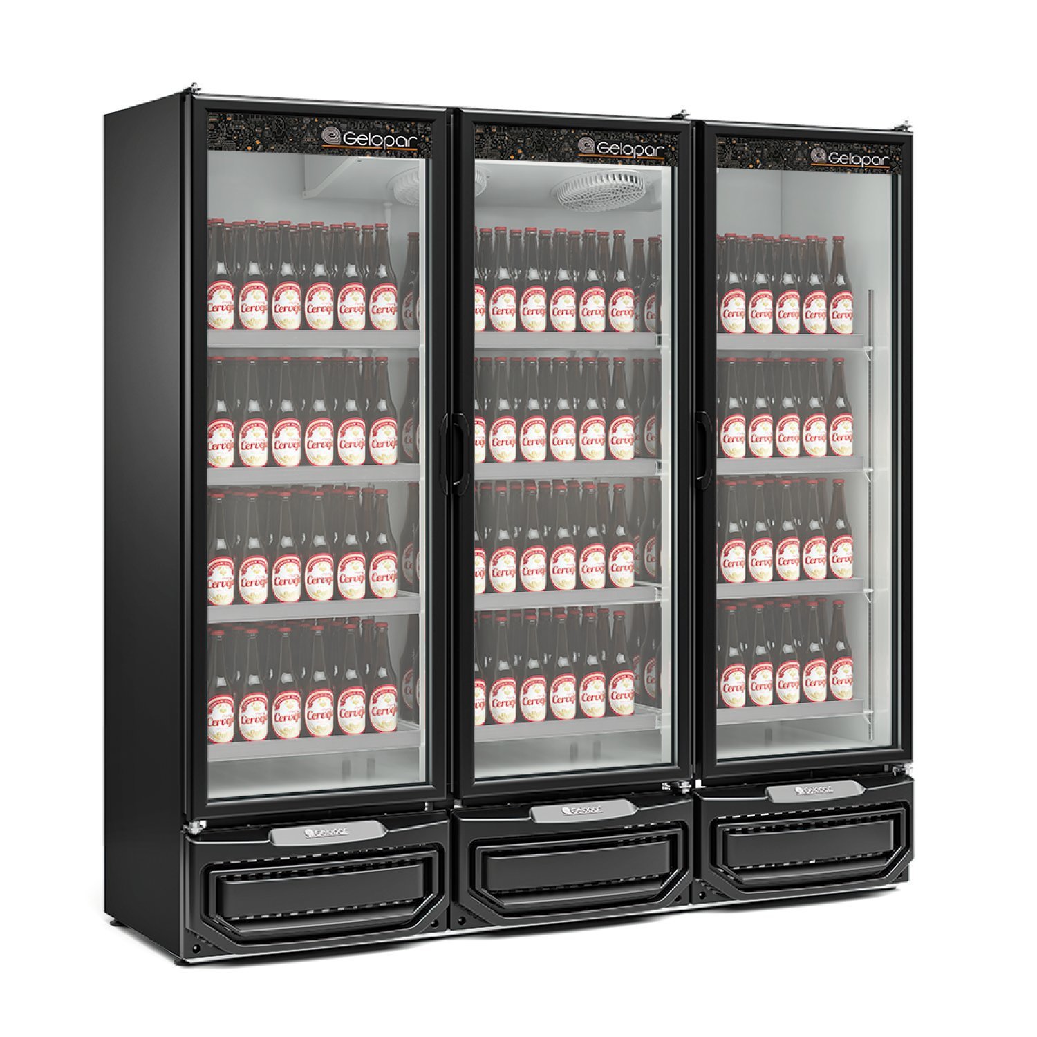 Refrigerador Vertical Conveniência 3 Portas GCBC-1450 PR 220v Gelopar ...